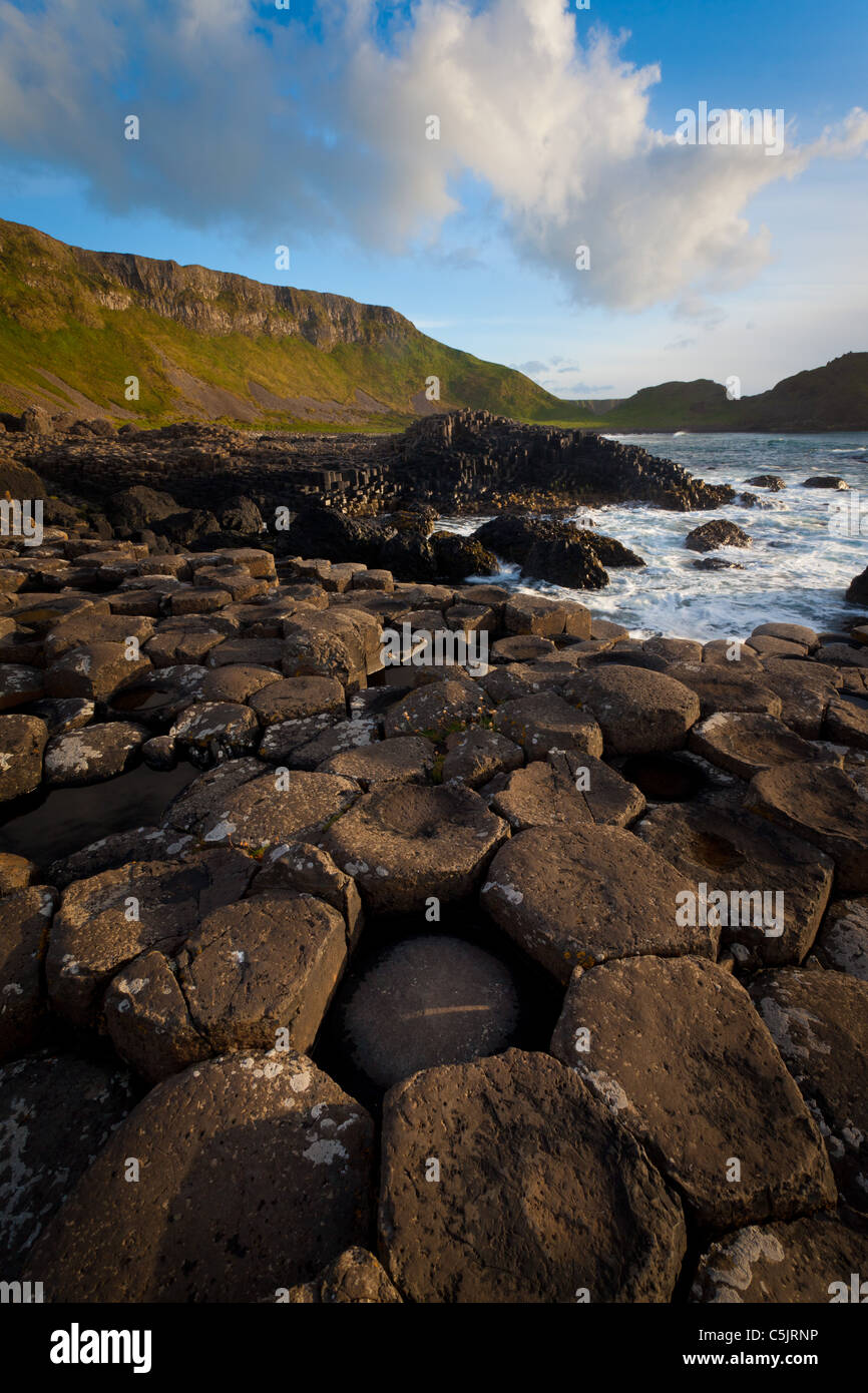 The Giant's Causeway on the northeast coast of Northern Ireland Stock ...