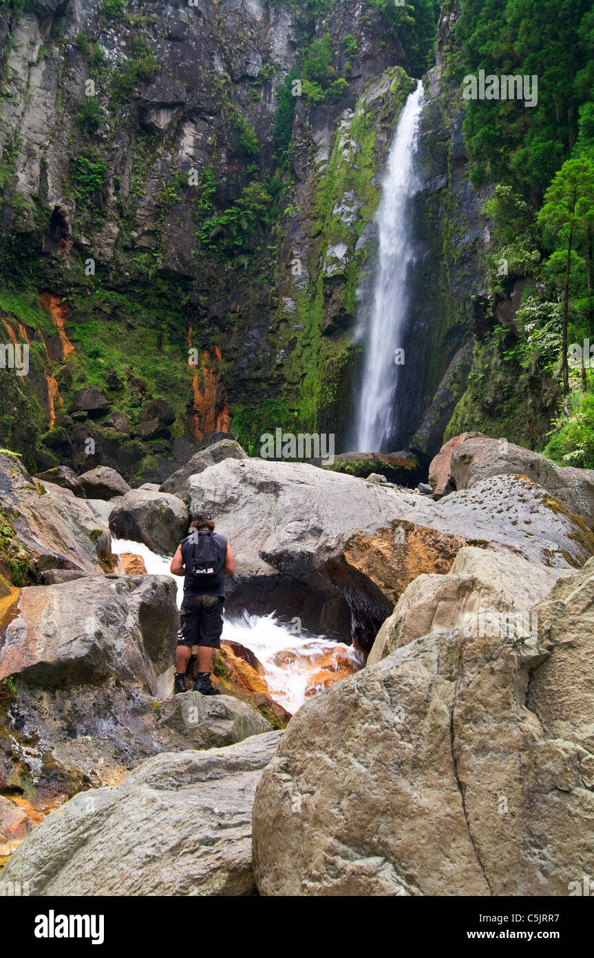 Waterfall in Lombadas, city of Ribeira Grande, St Michaels Island ...