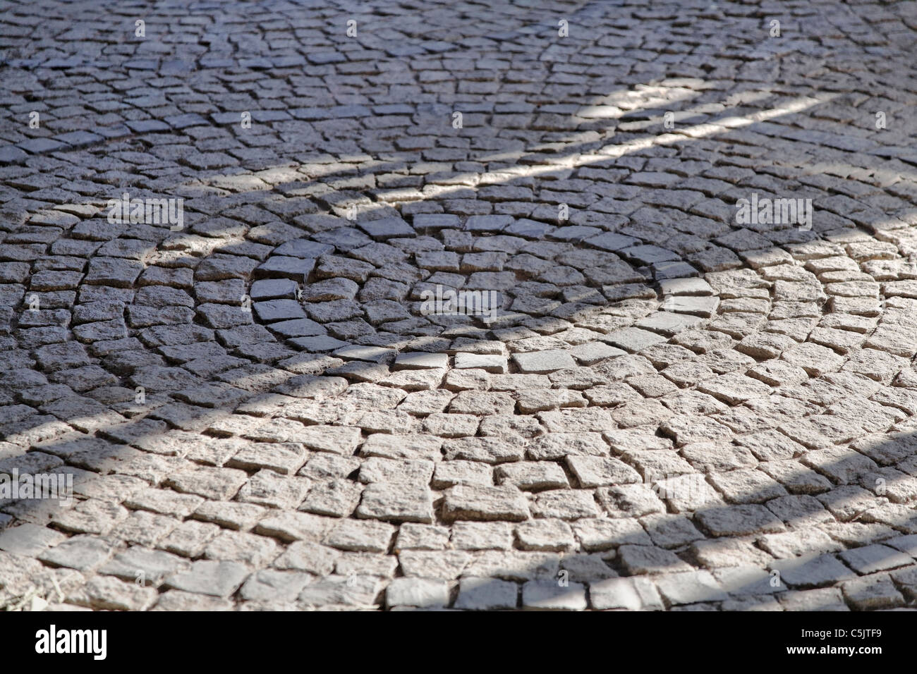 circular effect cobbled street texture background, horizontal landscape ...