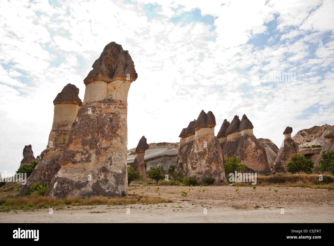 Weathered limestone formation, Cappodocia, Turkey. Fairy chimneys ...