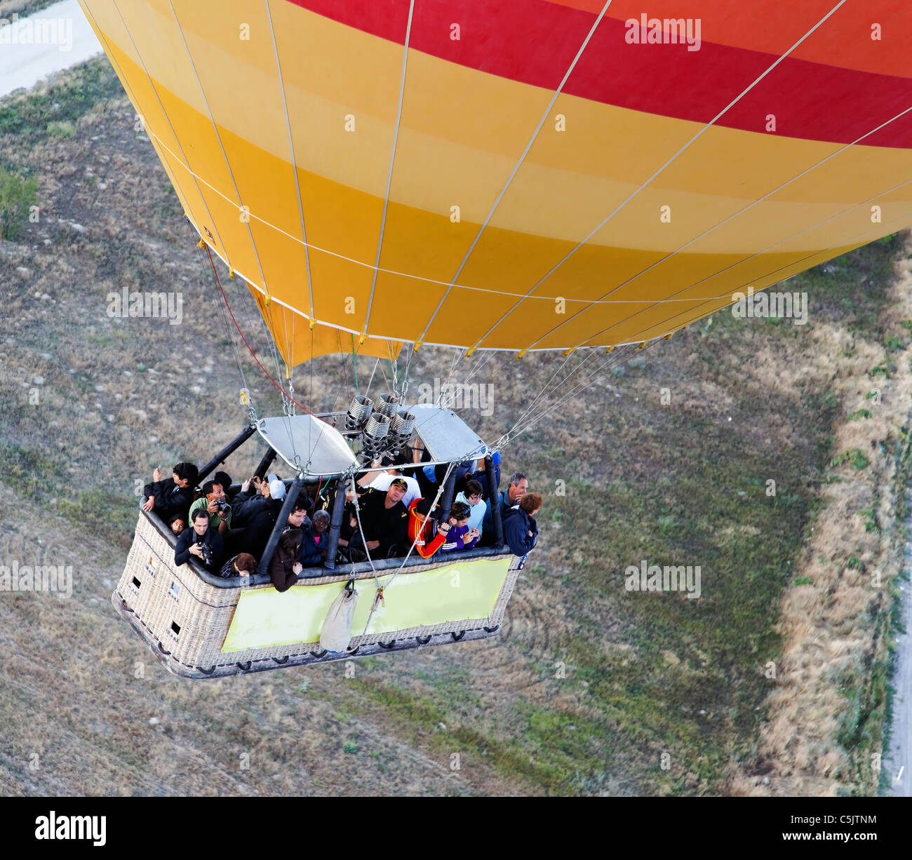 June 2011 shot from above basket of paying public passengers joy ride ...