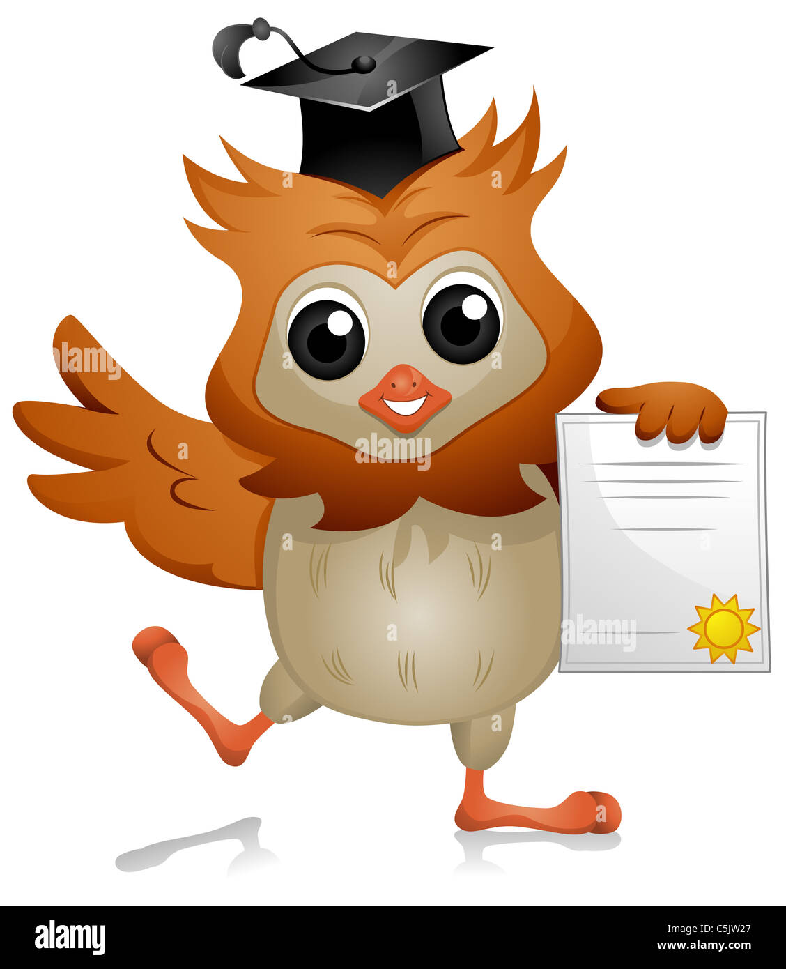Owl cartoon graduation cap diploma hi-res stock photography and images ...