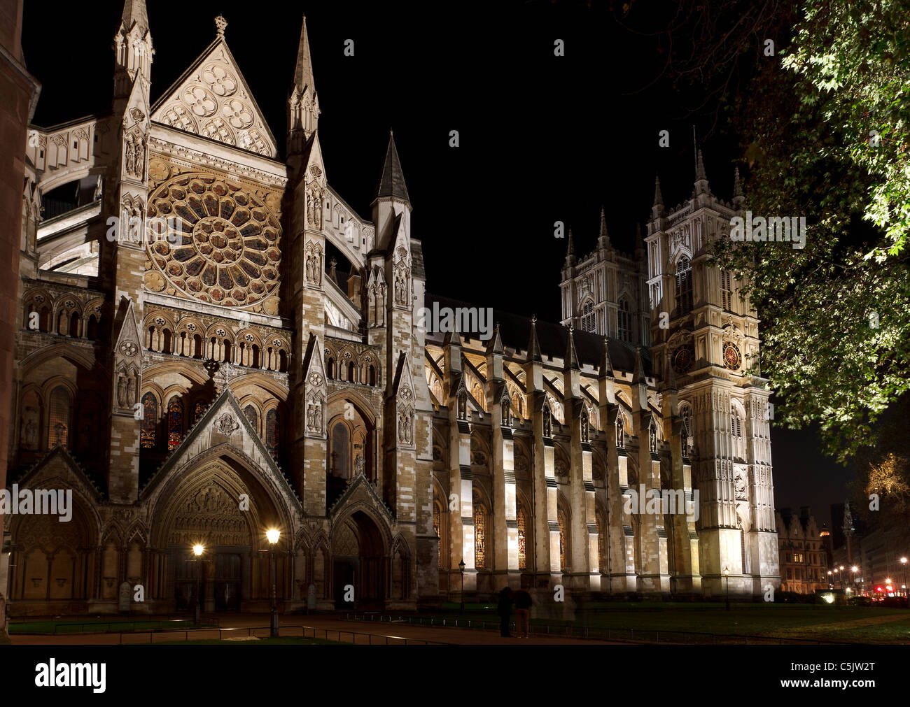 Westminster Abbey at Night, London, Great Britain, November 2010 Stock ...