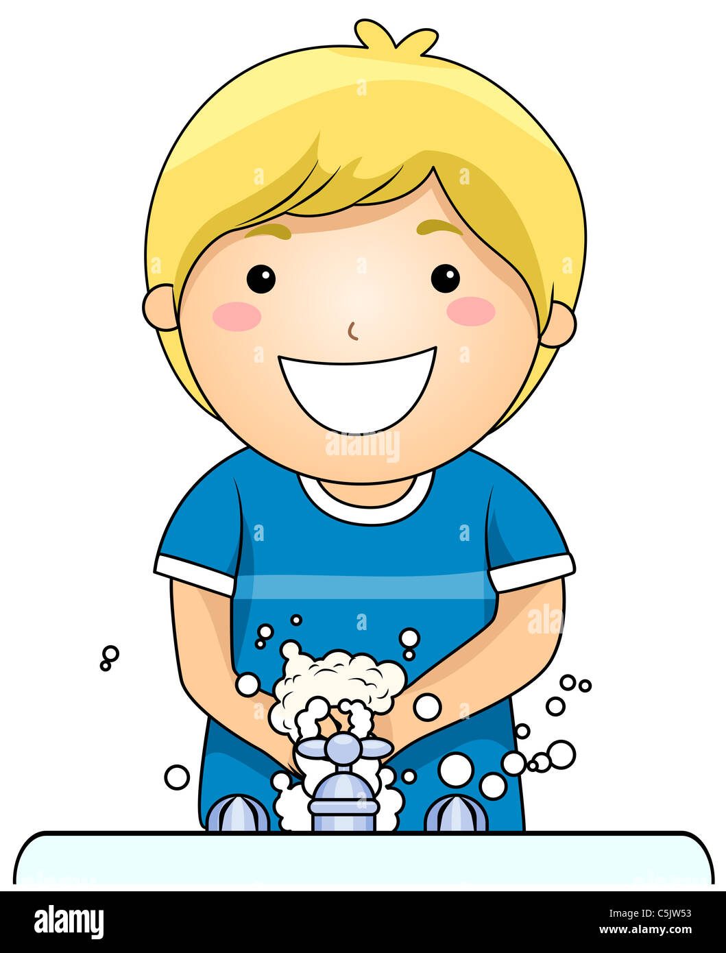 A Young Boy Washing His Hands Stock Photo - Alamy