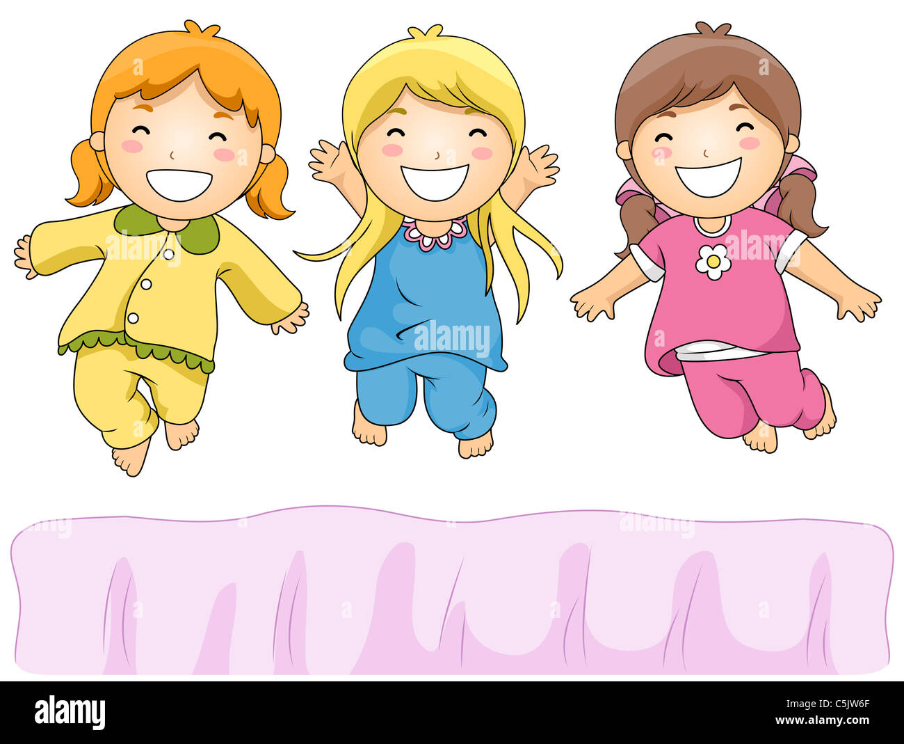 Little Girls Sleepover Clipart Images
