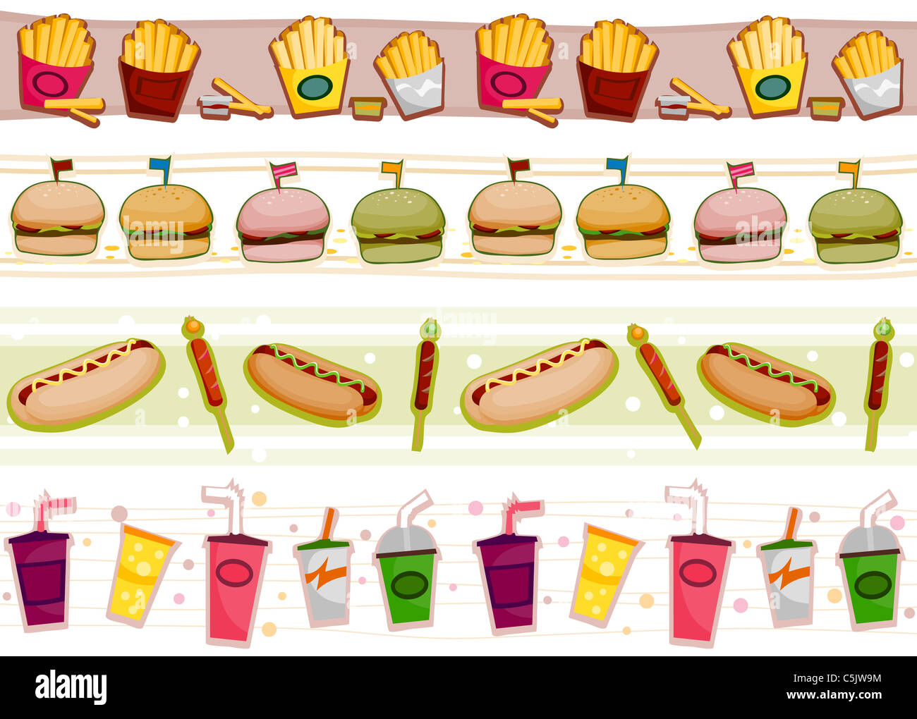 Junk Food Borders Clip Art