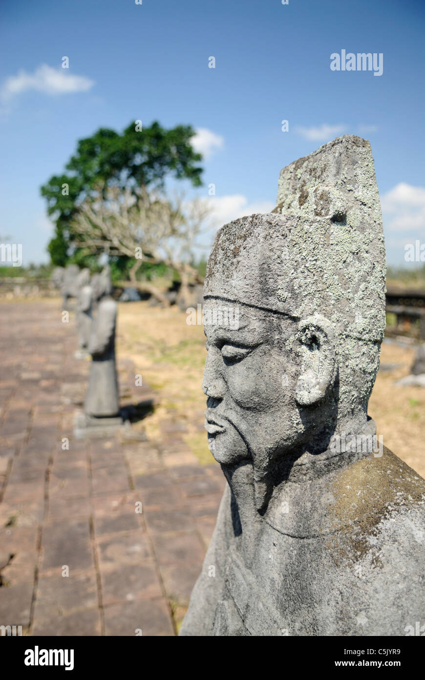 Asia, Vietnam, Hue. Palace forecourt with statues at the royal tomb of ...
