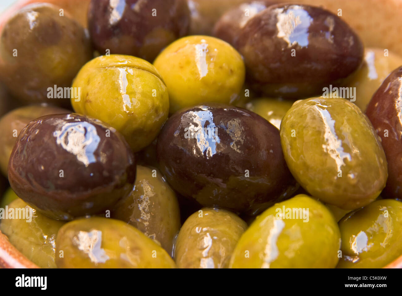 Green and black olives, Beirut, Lebanon Stock Photo - Alamy
