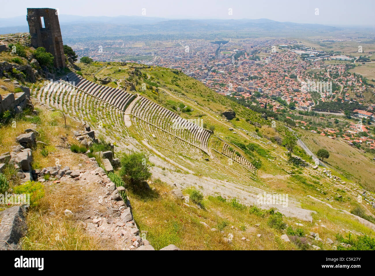 Antique theater in Acropolis of Pergamon (Pergamum / Bergama) Western ...