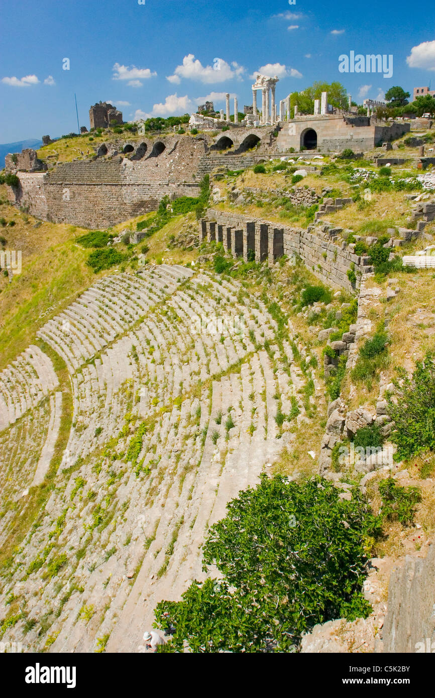Antique theater in Acropolis of Pergamon (Pergamum / Bergama) Western ...