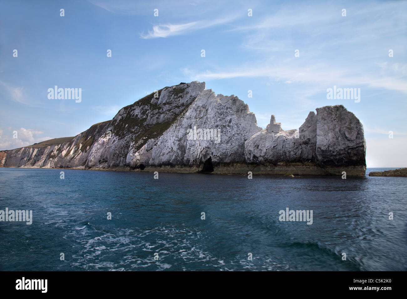 The Needles, Isle of Wight, viewpoint from The Solent Stock Photo - Alamy