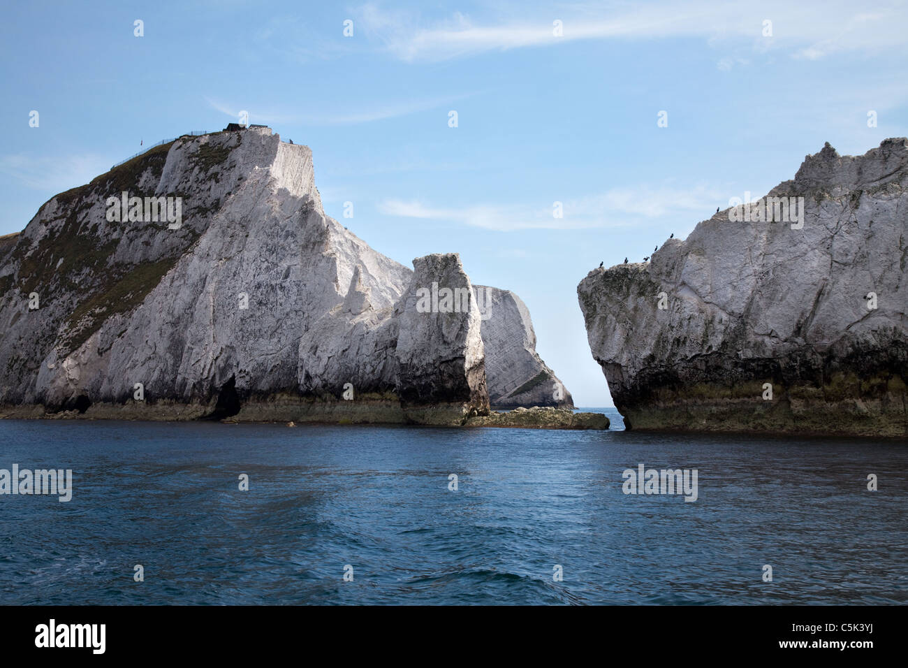 The Needles, Isle of Wight, viewpoint from The Solent Stock Photo - Alamy