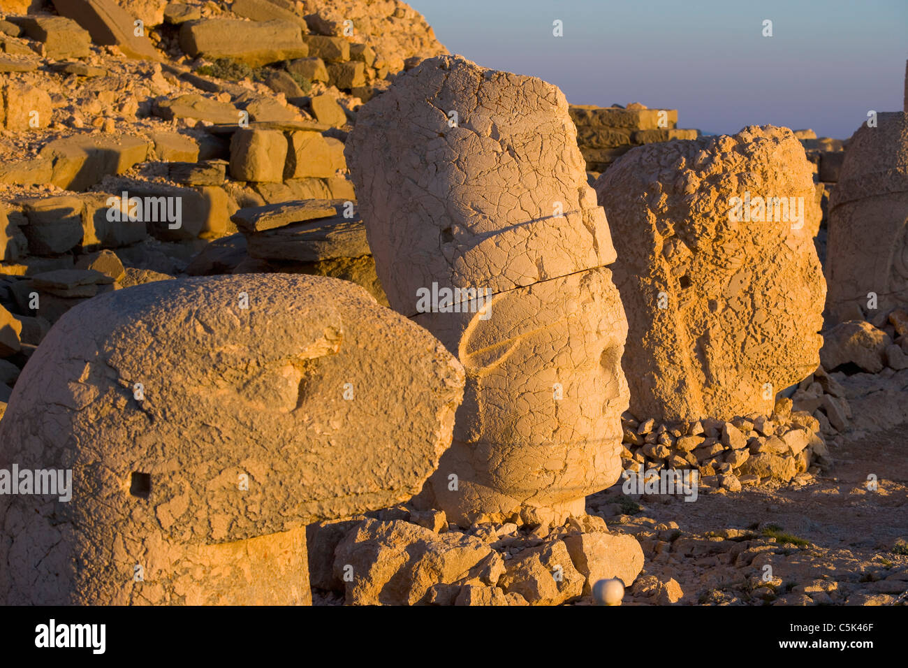 Colossal head statues of Gods guarding the tumulus of king Antiochus I ...