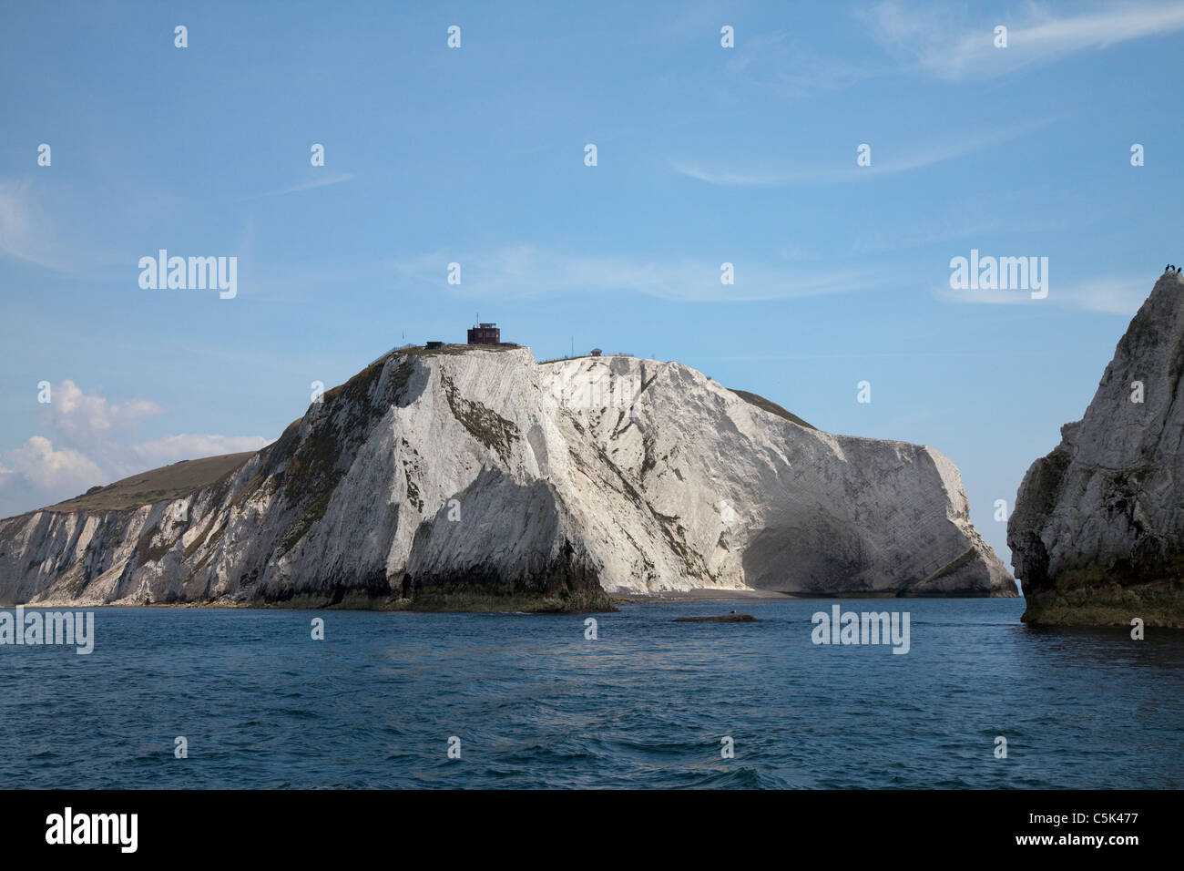 The Needles, Isle of Wight, viewpoint from The Solent Stock Photo - Alamy