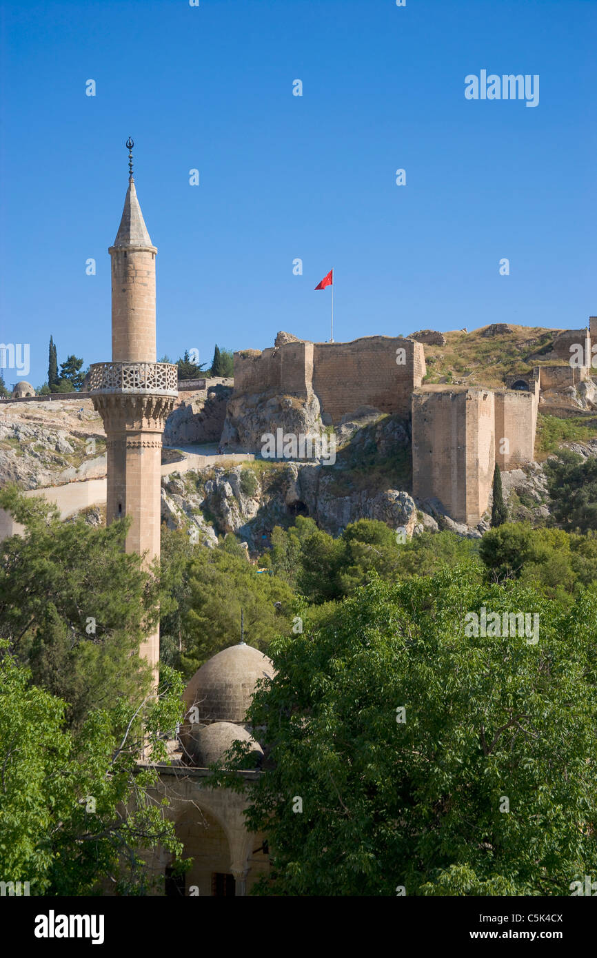 Minaret of Halil-ur Rahman (Friend of God) Mosque with Urfa Castle at ...
