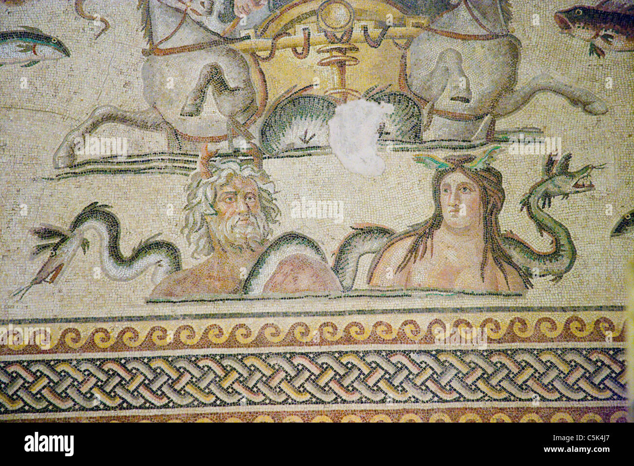 Poseidon (Neptune) Mosaic with Oceanus and Tethys, Gaziantep ...