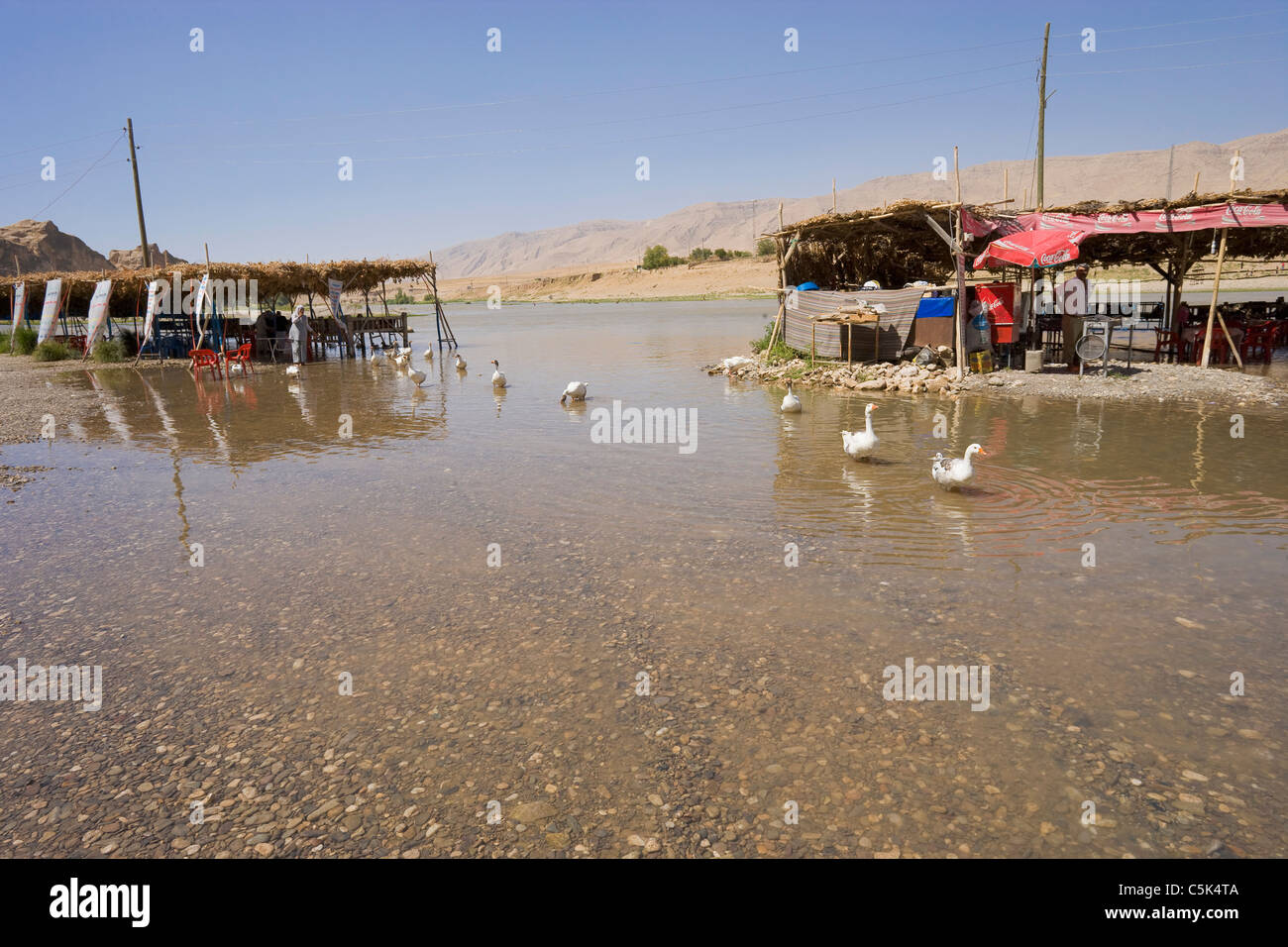 Riverside restaurant, Hasankeyf on the Tigris River, Batman, Turkey ...