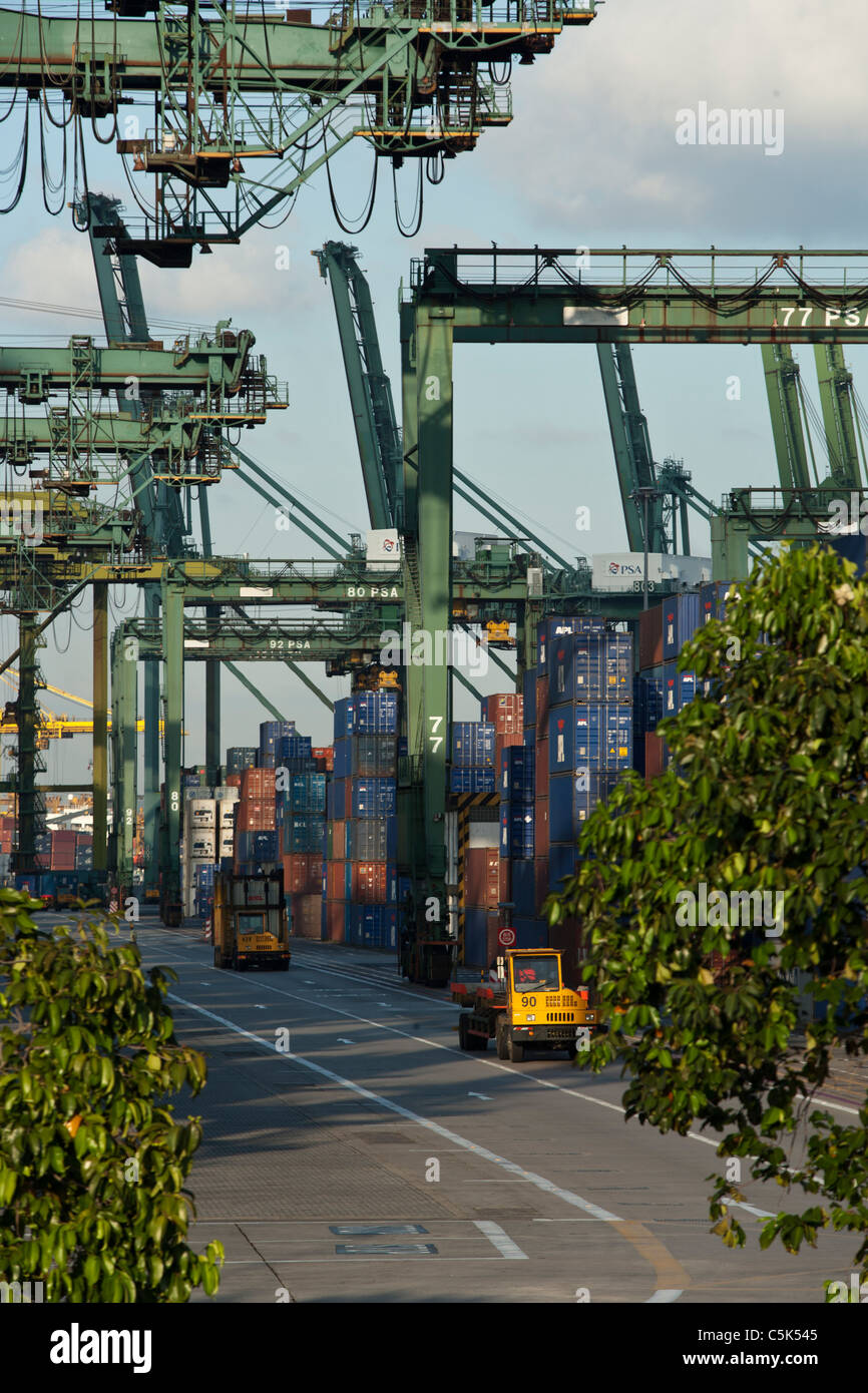 A view of the Brani Terminal in the port of Singapore Stock Photo - Alamy