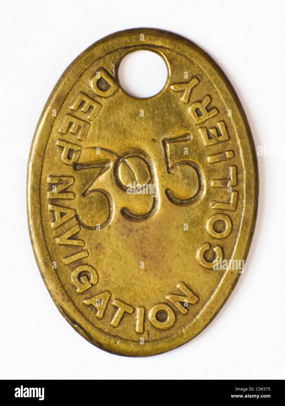 Coal miners brass tally lamp check from Deep Navigation Colliery used ...