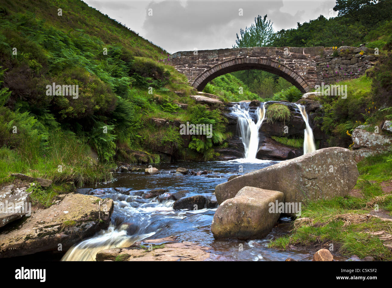 River Dane at Three Shires Head Stock Photo - Alamy