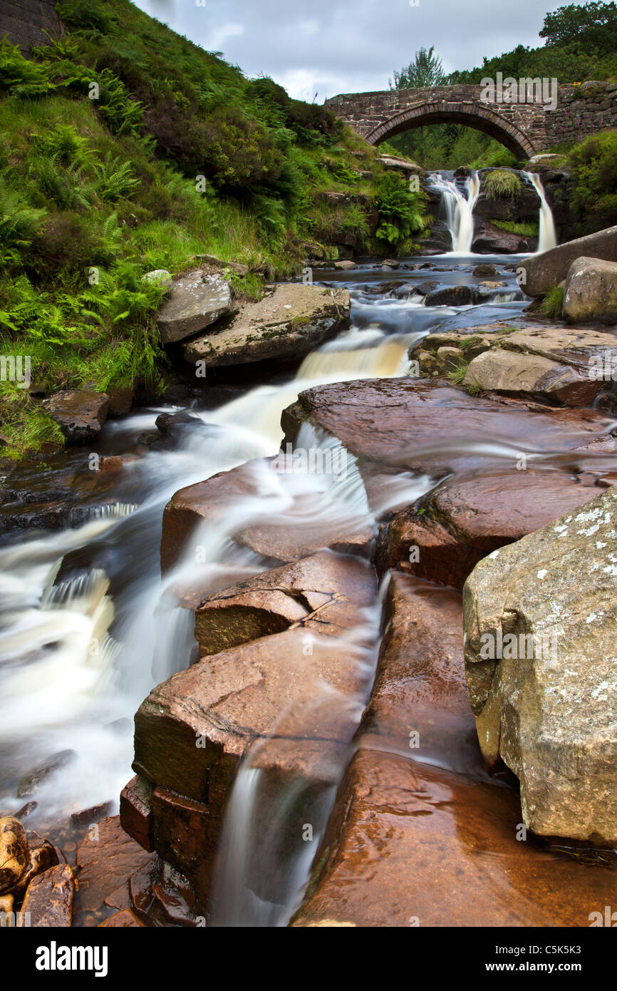 River Dane at Three Shires Head Stock Photo - Alamy