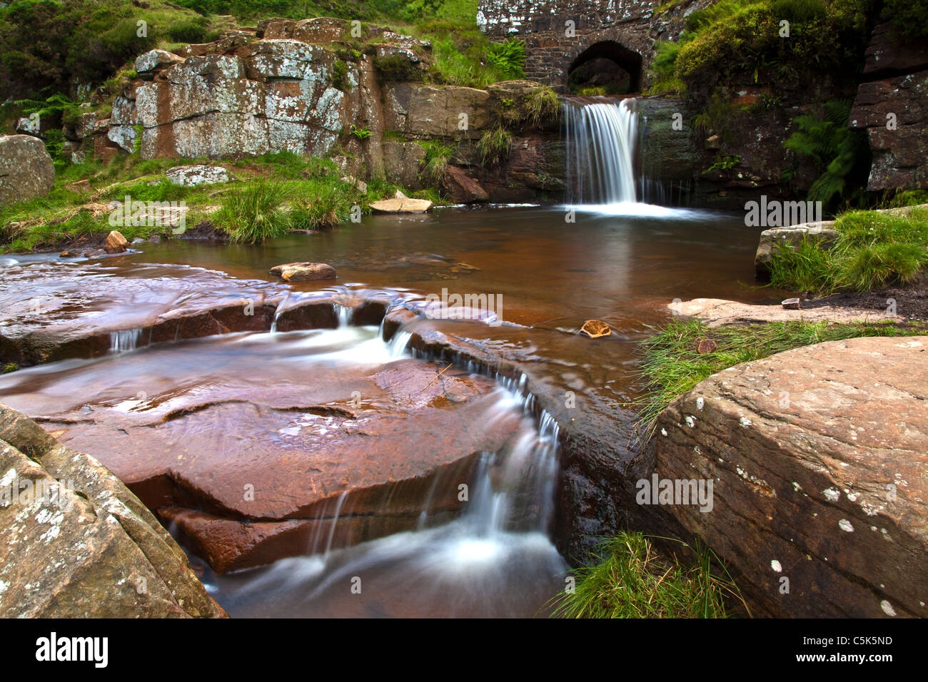River Dane at Three Shires Head Stock Photo - Alamy