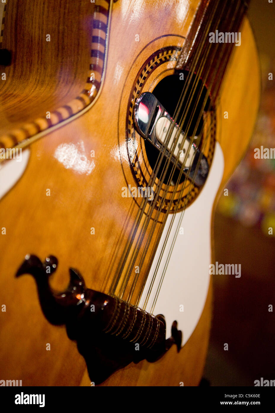 Antique classical 12-string guitar closeup detail Stock Photo - Alamy