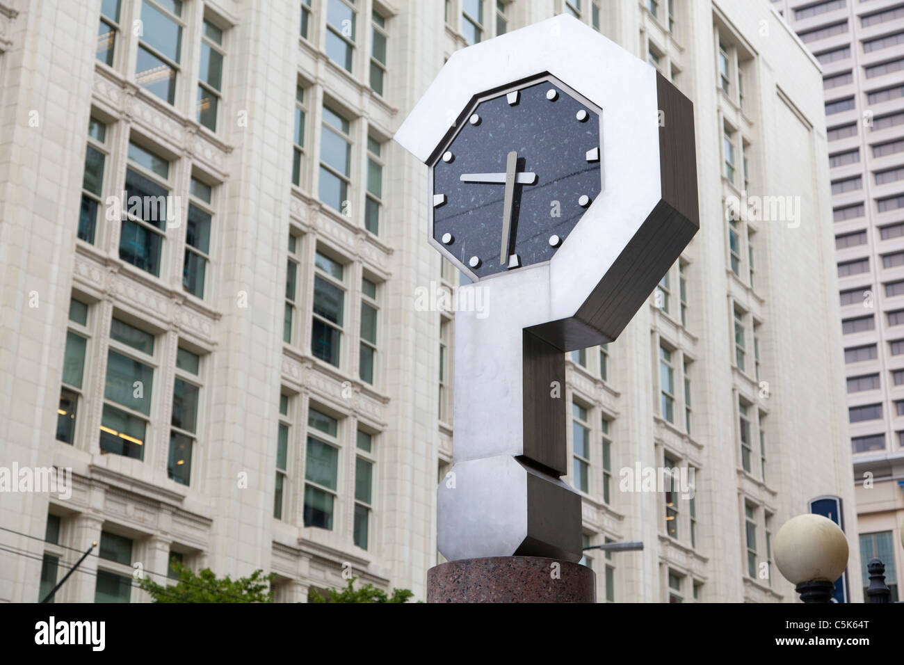 Question Mark clock in Seattle Washington USA Stock Photo - Alamy