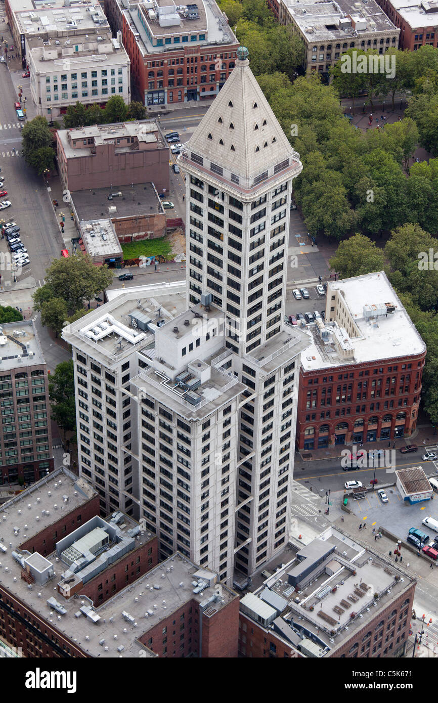 Smith Tower from above Seattle Washington USA Stock Photo - Alamy
