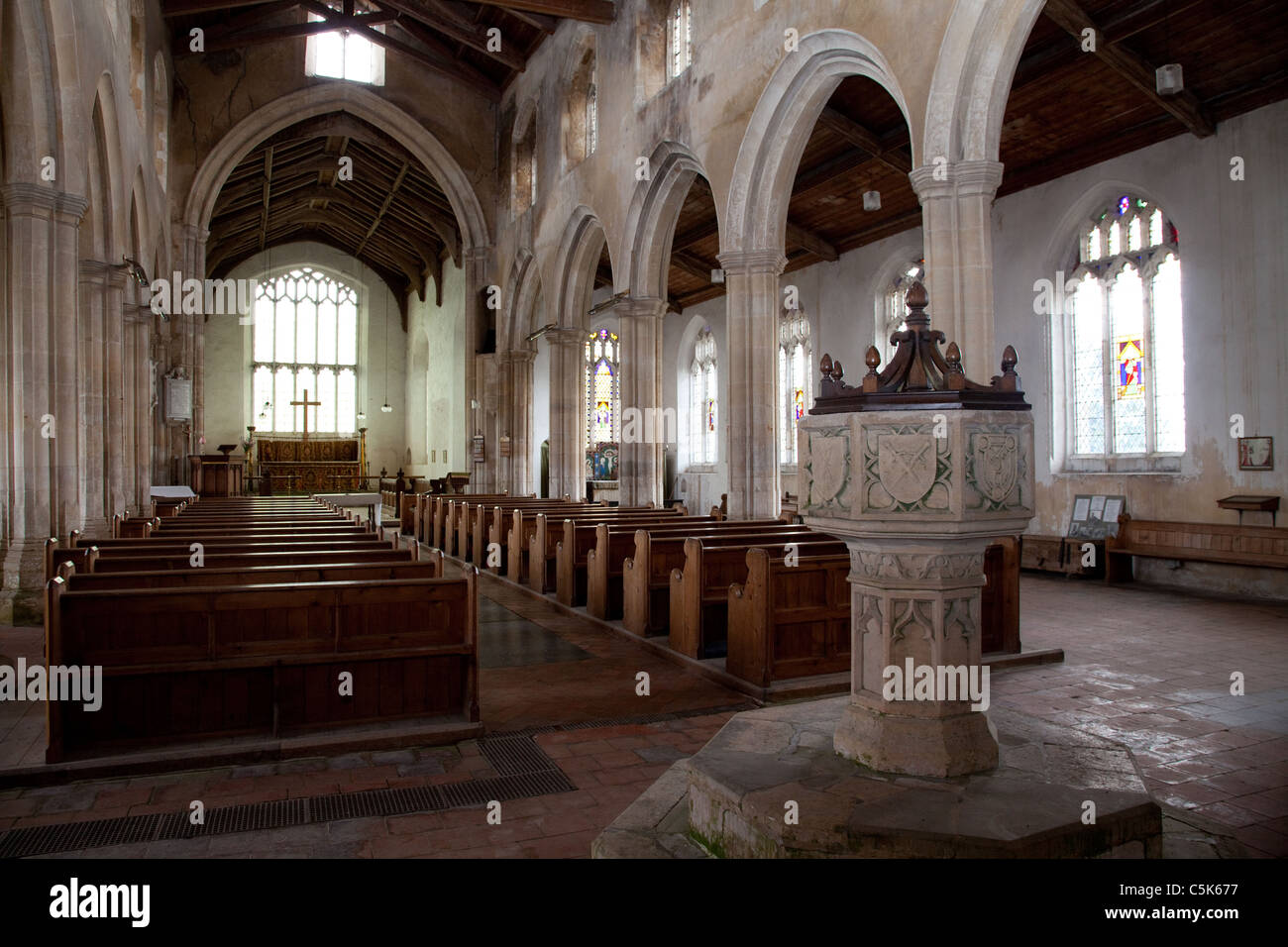 Interior of All Saints Church, Wighton, Norfolk Stock Photo - Alamy