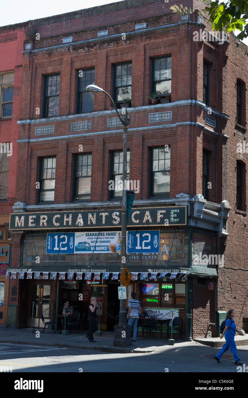Merchants Cafe Seattle USA WA Washington Stock Photo - Alamy