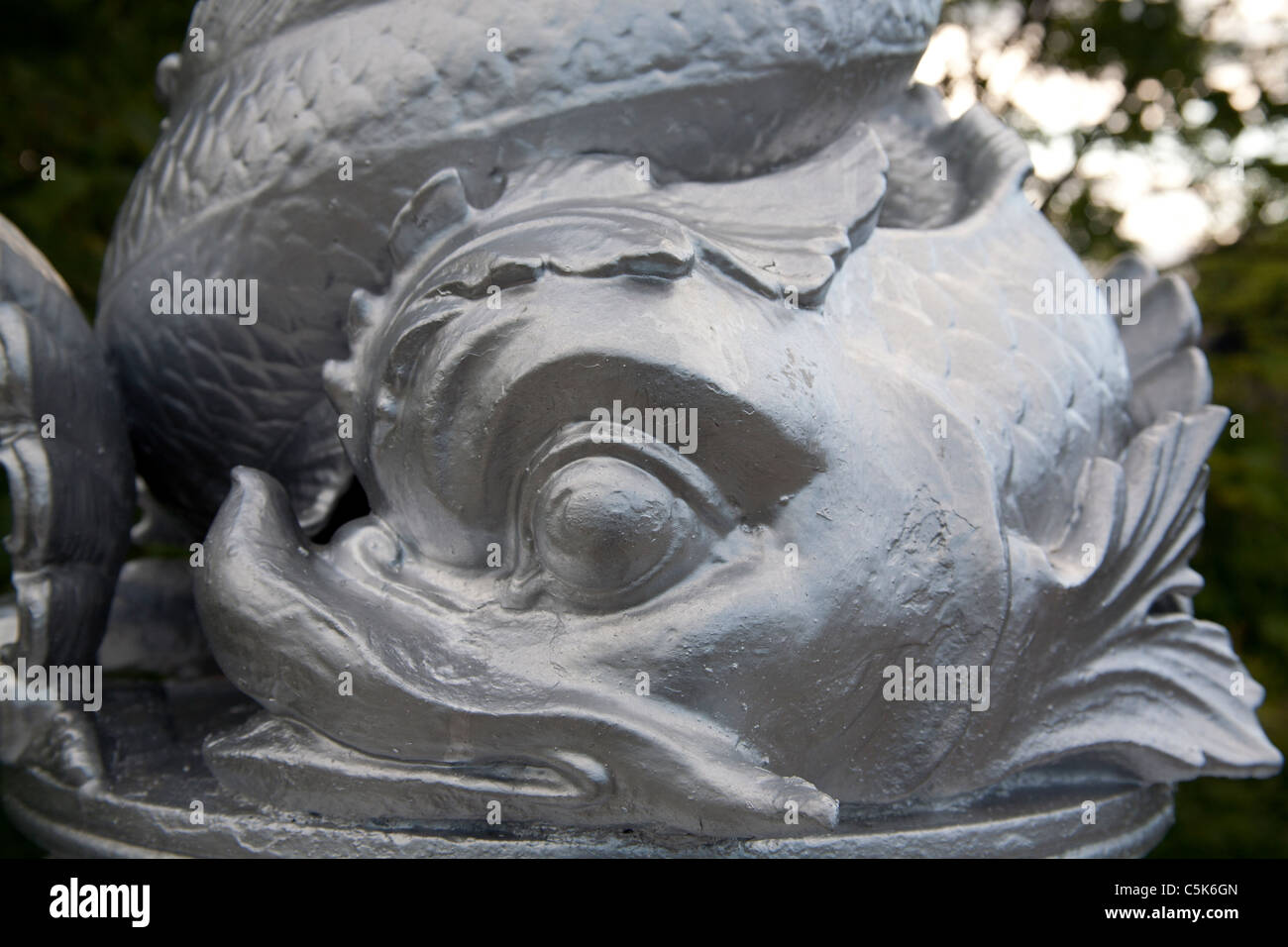 A dolphin lamp post the town bridge in Peebles, Scotland UK Stock Photo ...