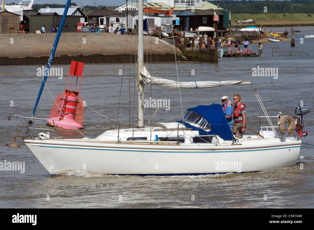Yacht, river Deben, Felixstowe Ferry, Suffolk, UK Stock Photo - Alamy