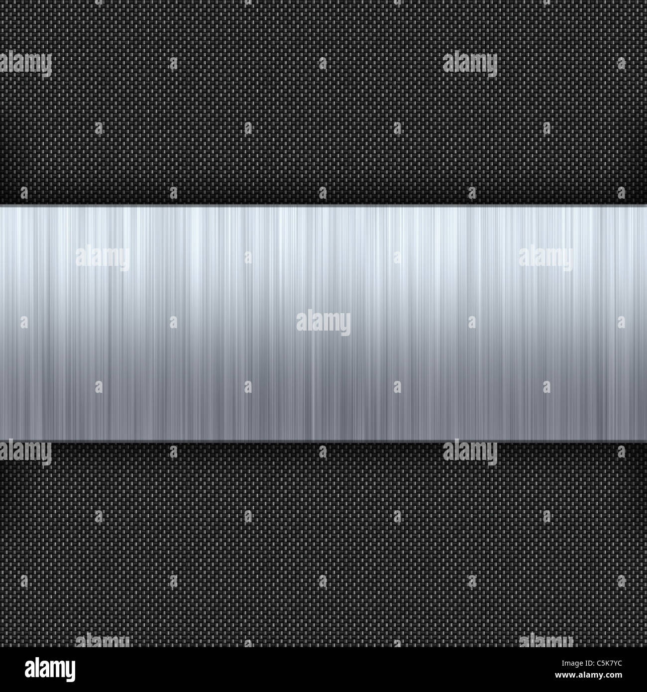 Carbon fiber background with a strip of embossed brushed aluminum ...