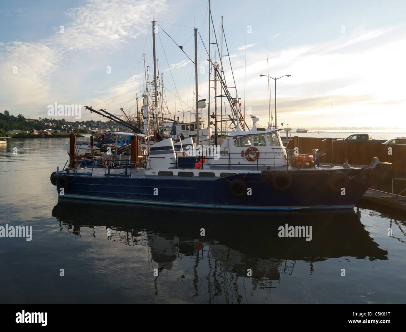 Boats in the harbor, Astoria, Oregon, USA. Mouth of the Columbia River ...