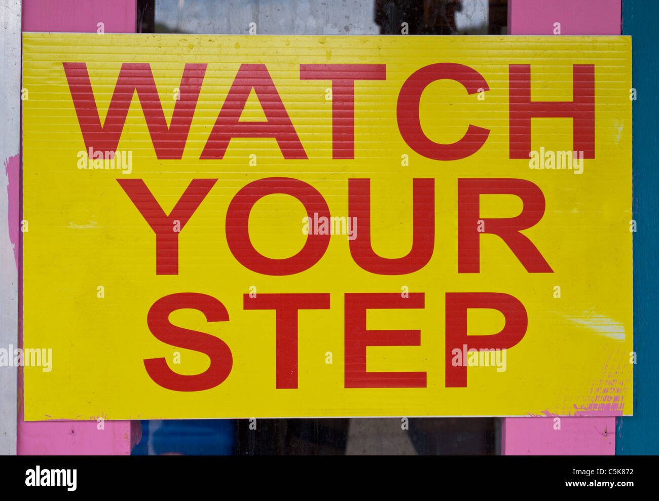 A sign indicating imminent danger, or a word of caution, in Lincoln ...