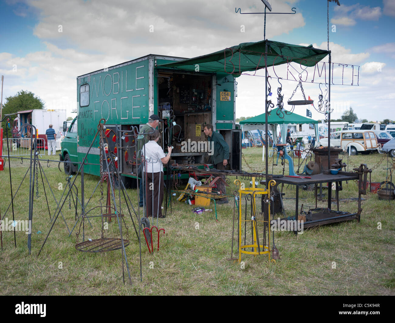 Mobile forge and blacksmith at the Cambridgeshire Steam Rally 2011 ...