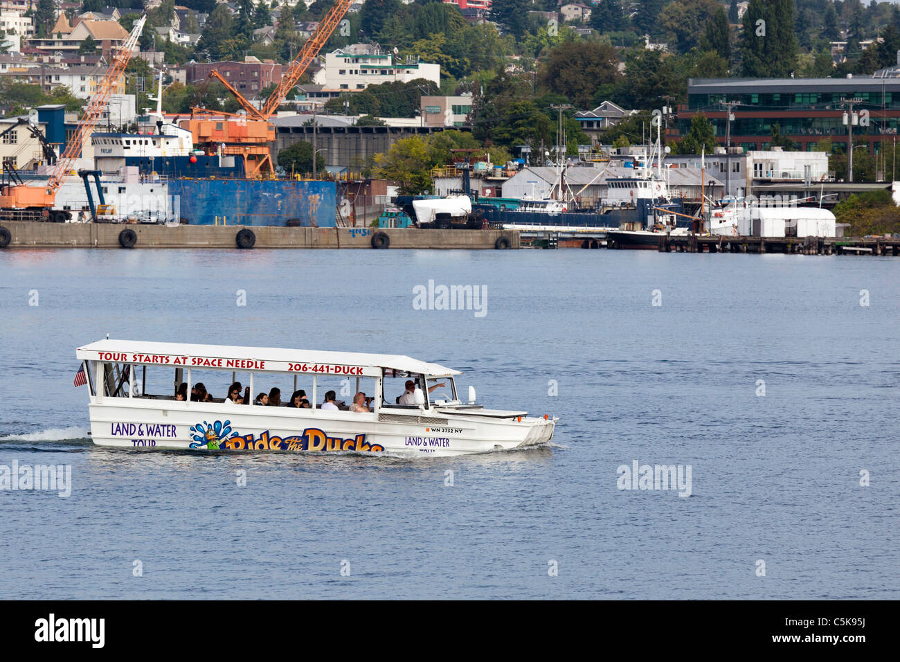 Ride the Ducks tour bus / boats on Lake Union Seattle Washington USA ...