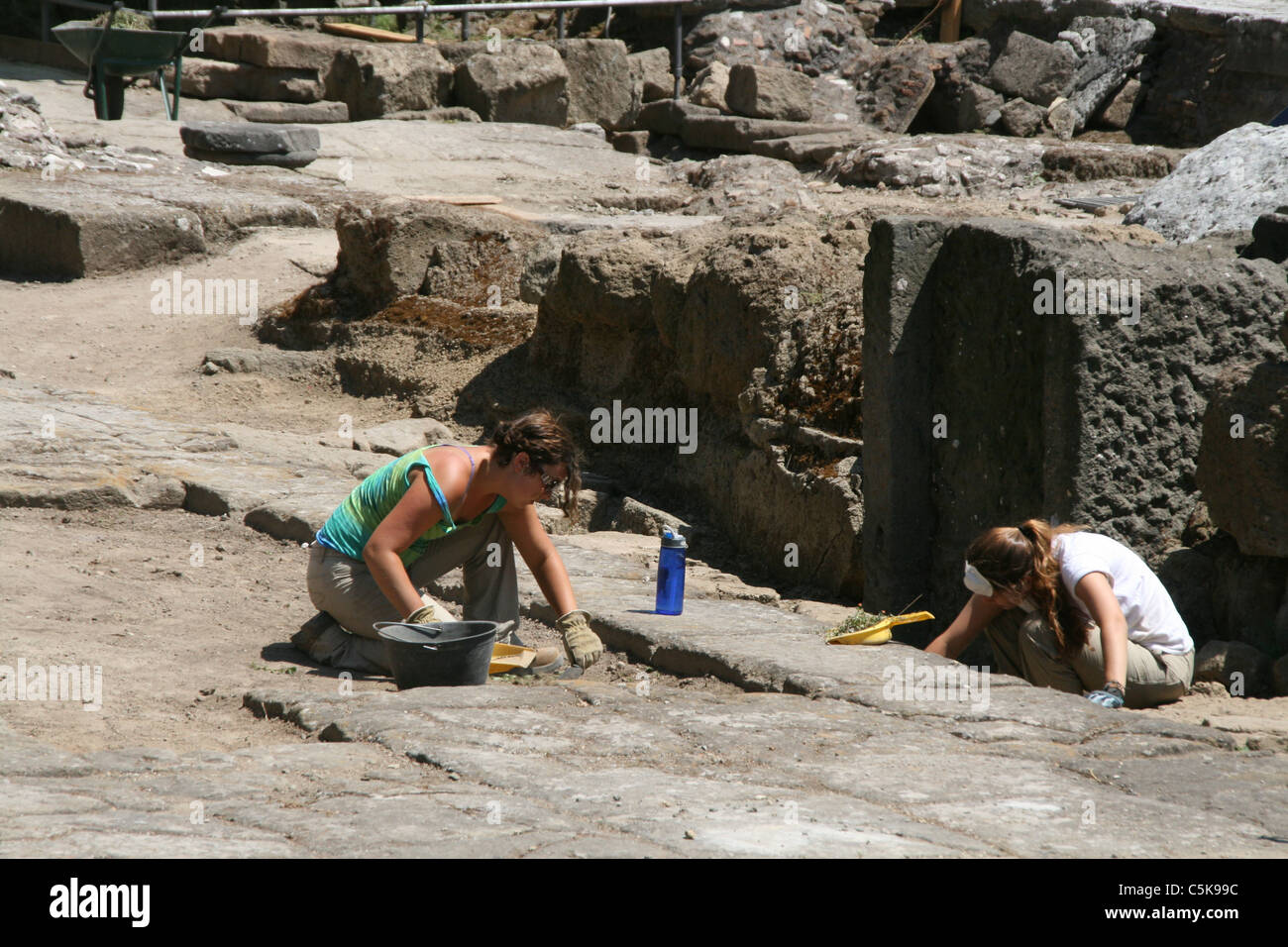 archaeologists cleaning ancient roman relics in rome Stock Photo - Alamy