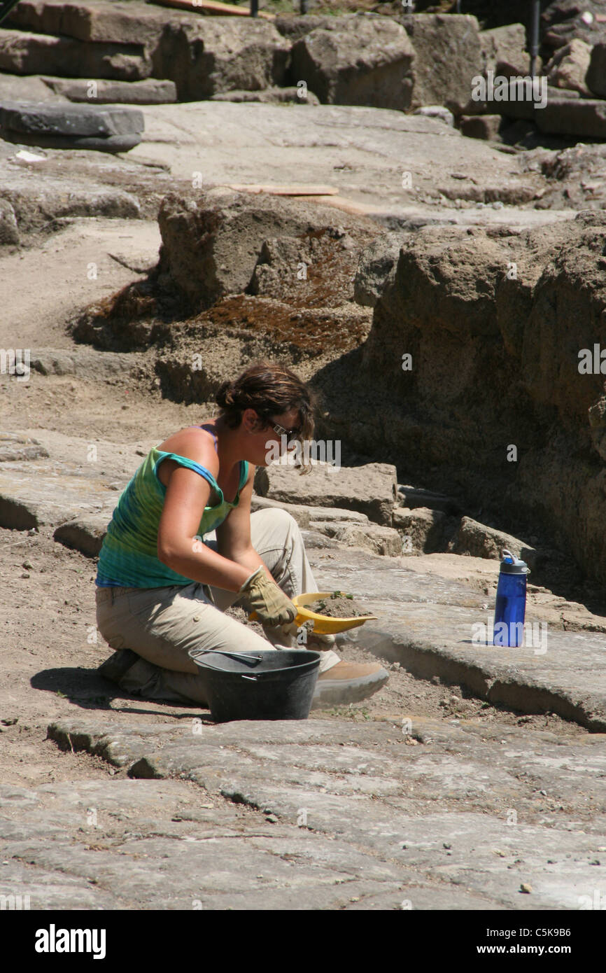 archaeologists cleaning ancient roman relics in rome Stock Photo - Alamy