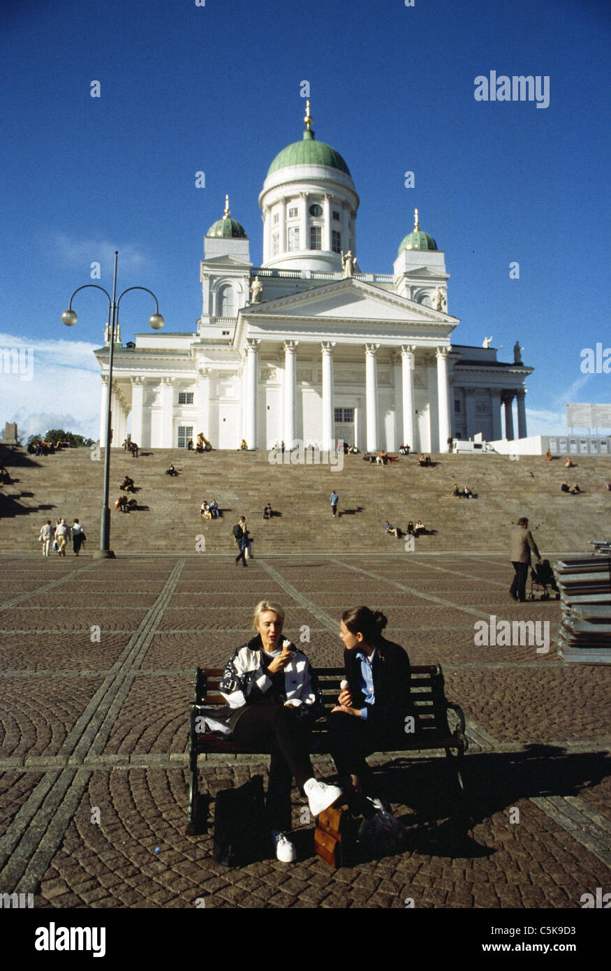 Helsinki, Finland. Senate Square and the cathedral - landmarks in the ...
