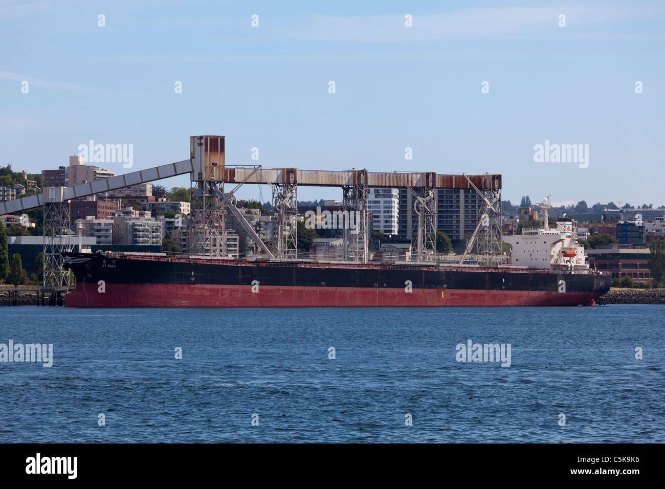 Grain ship on the waterfront in Seattle Washington USA Stock Photo - Alamy