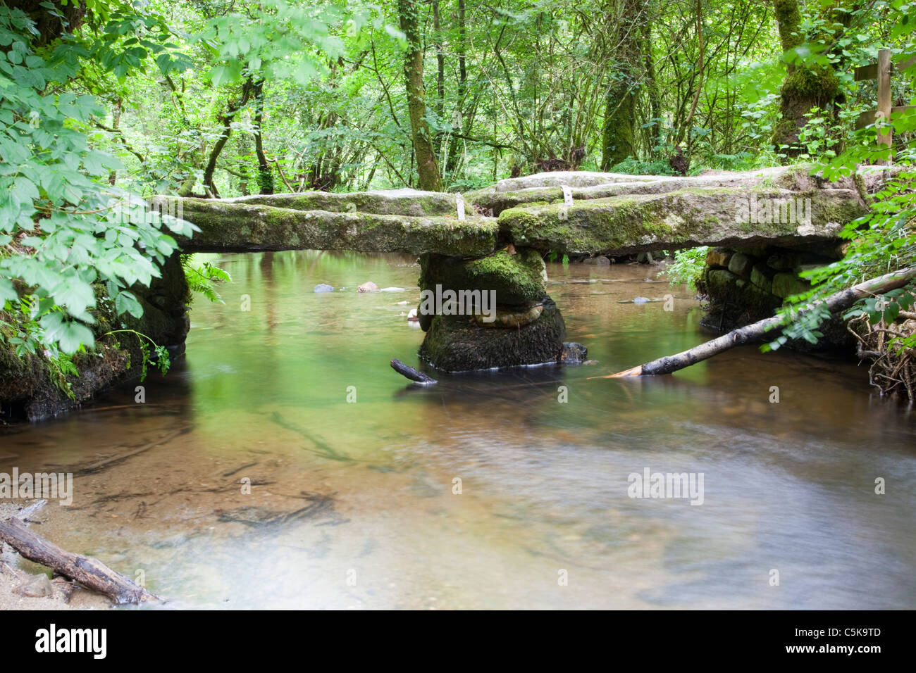 Cardinham Woods; Cornwall; clapper bridge Stock Photo - Alamy