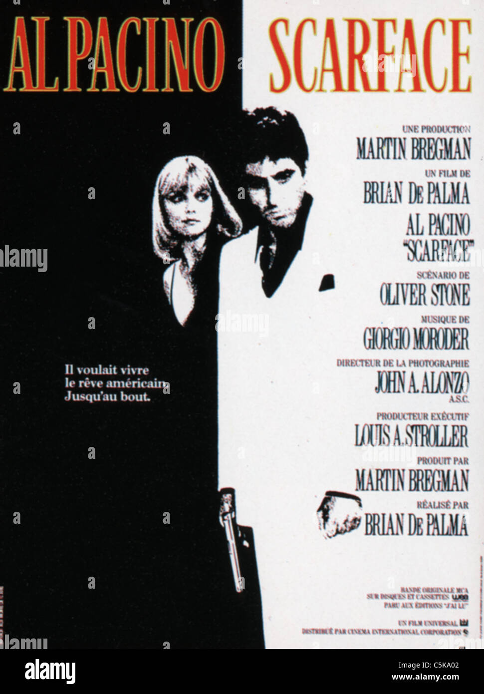 Scarface Year: 1983 USA Director: Brian De Palma Movie poster (Fr Stock ...