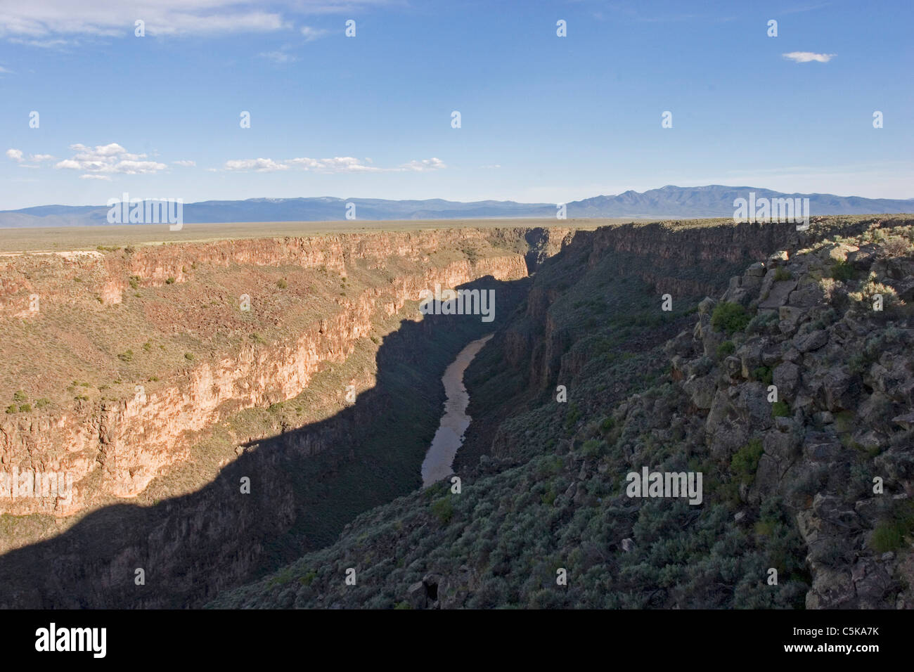 Horizontal of Rio Grande River in gorge, high view Stock Photo - Alamy