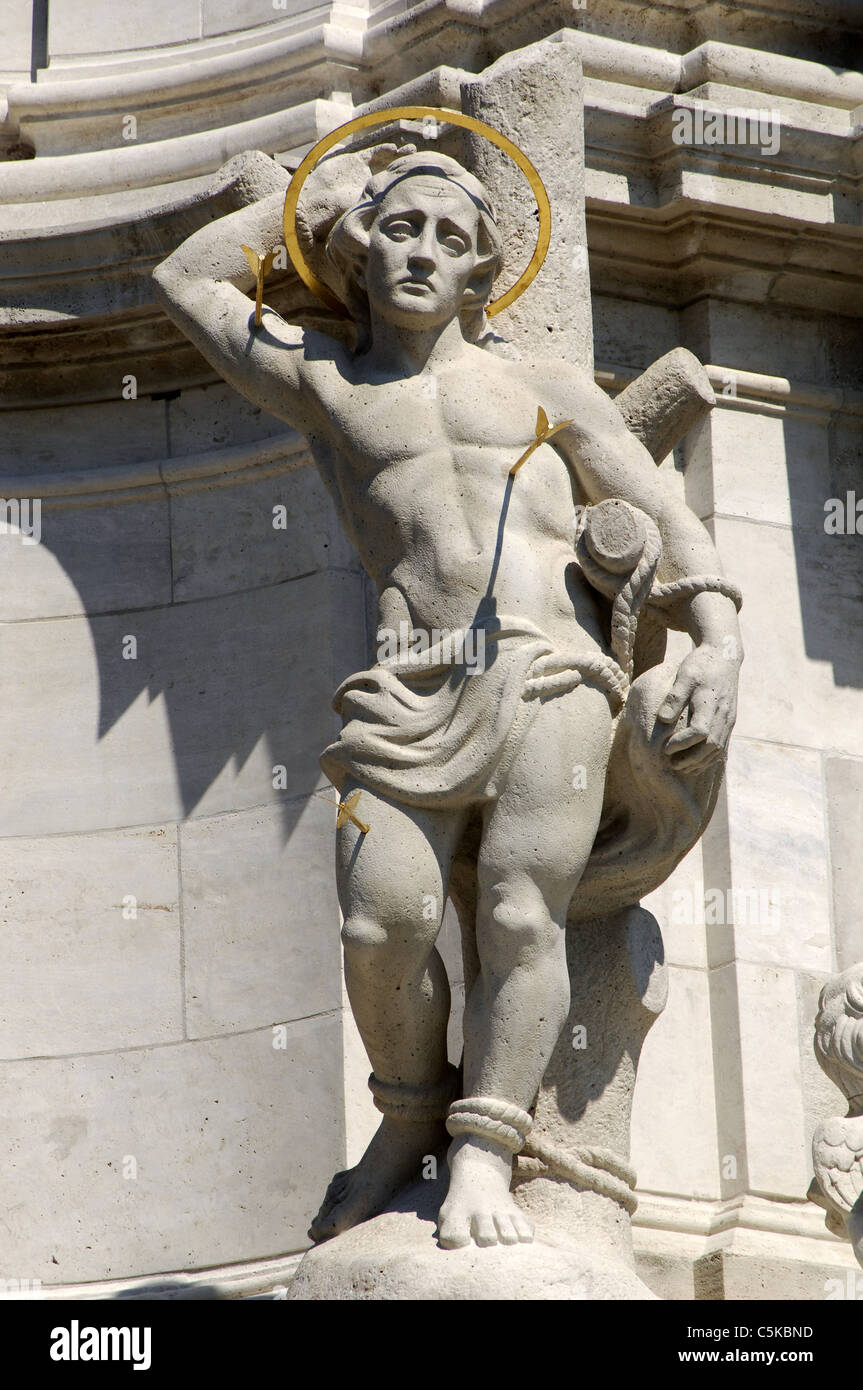 Hungary. Budapest. Christ at the Pillar. Holy Trinity Column. 1713 ...