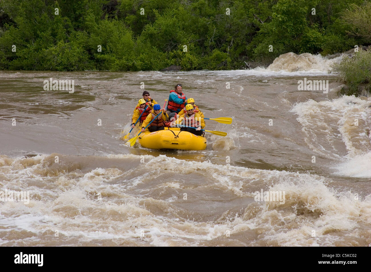 Rafters in high water on the Rio Grande Stock Photo - Alamy