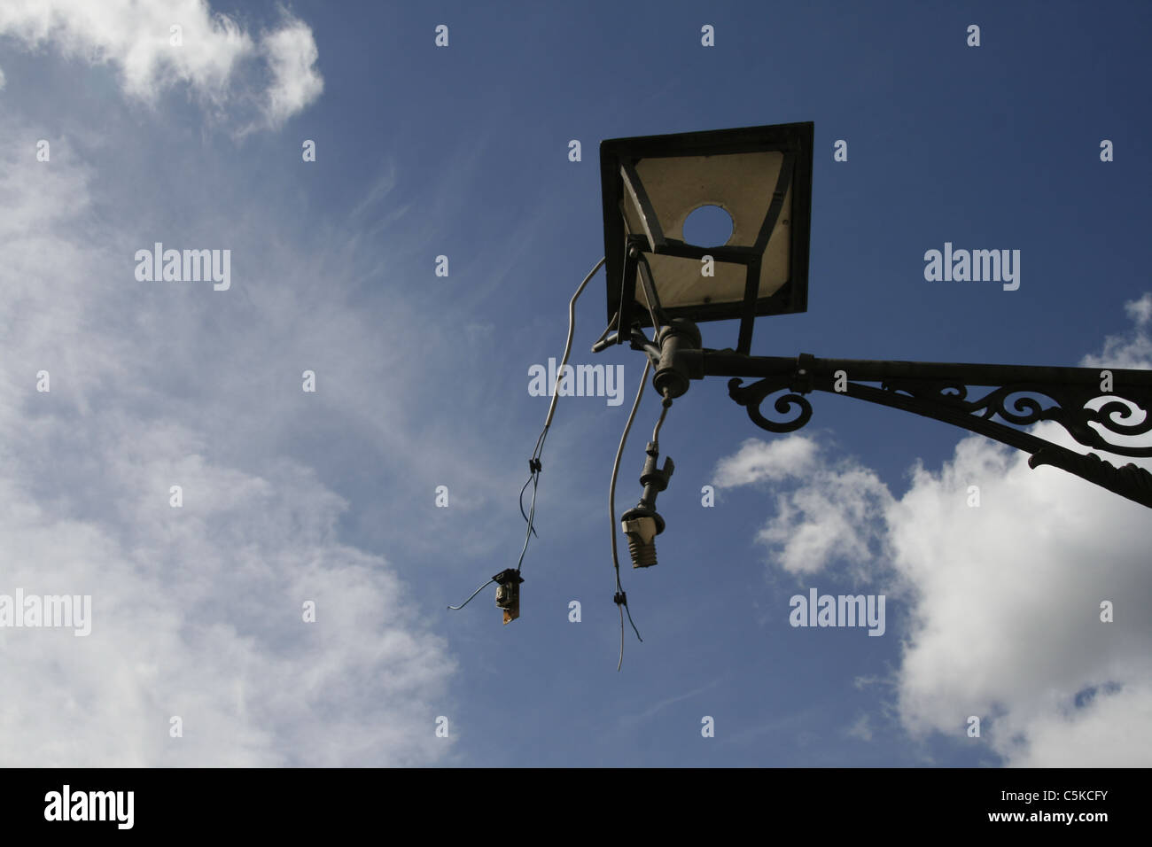 damaged street lamp post outdoors in sun Stock Photo - Alamy