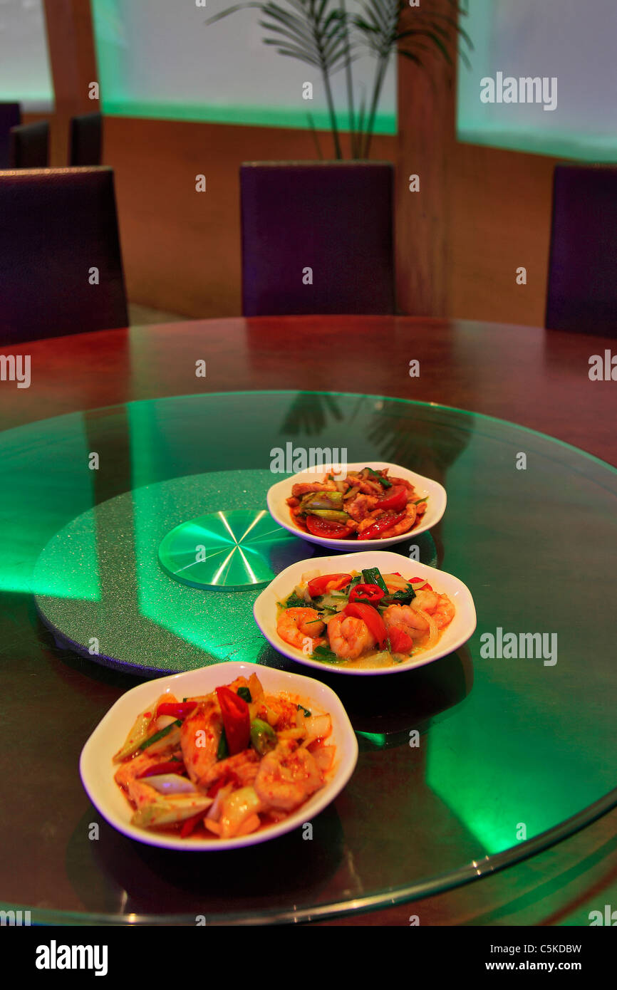 set menu dishes in a Oriental Cuisine restaurant setting Stock Photo ...