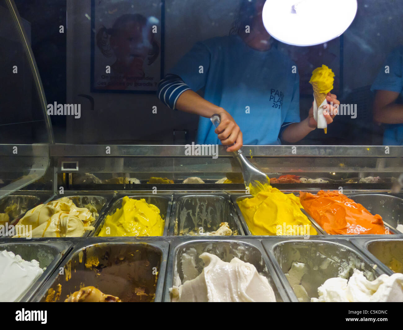 Paris, France, Detail, Street Vendor, Ice Cream Stall at Annual Public ...